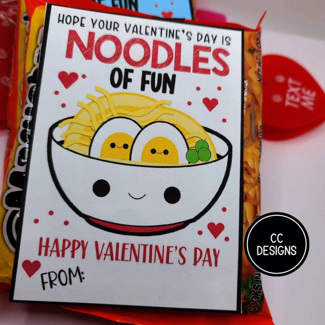 Ramen Valentine Tags Printable | Noodles of Fun Valentine | Ramen ...