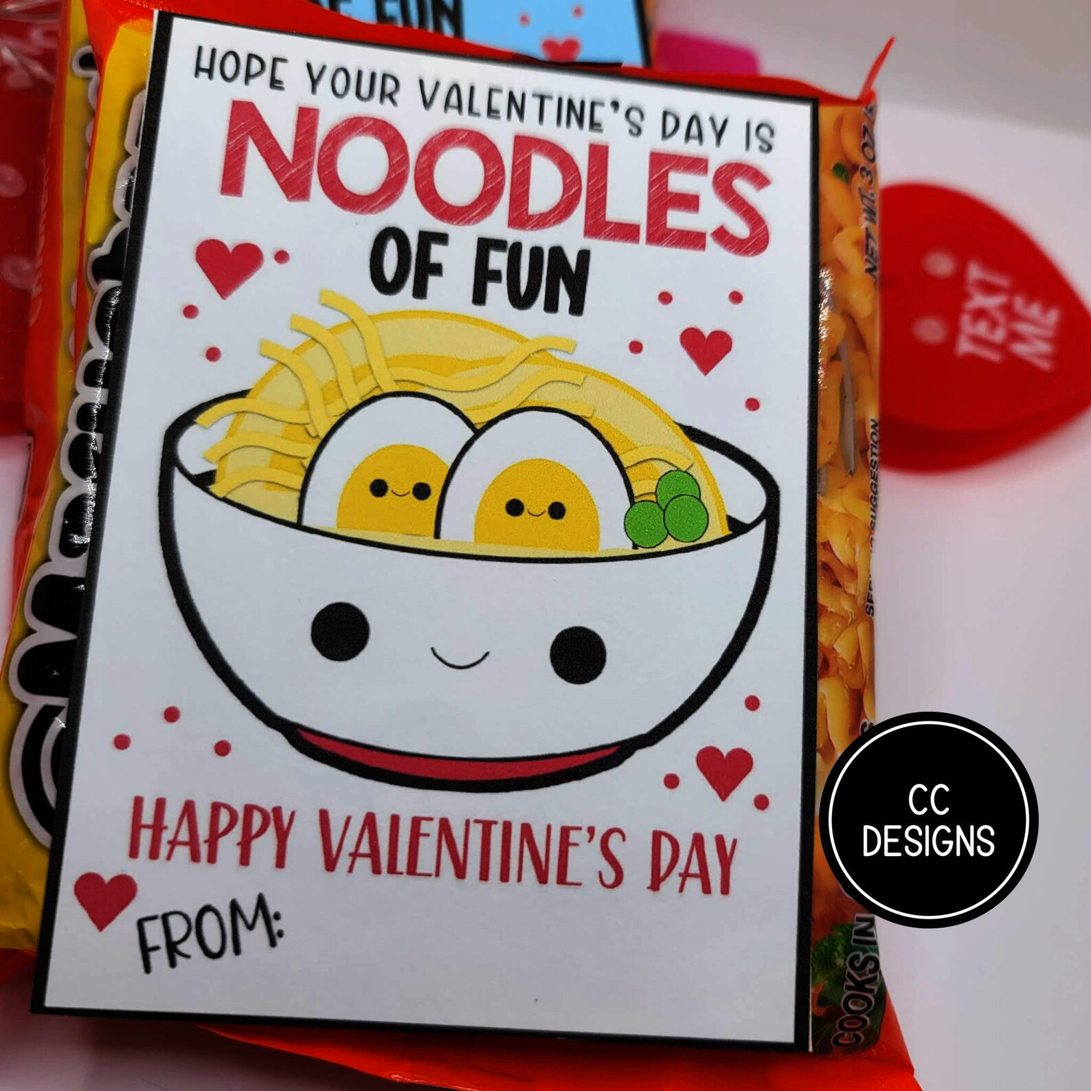 Ramen Valentine Tags Printable | Noodles of Fun Valentine | Ramen ...