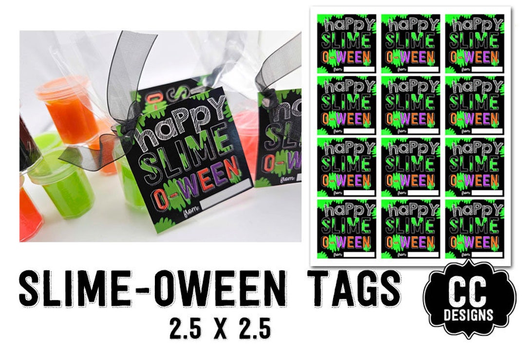 Slime-o Ween Halloween Slime Fun Favor Tags Halloween Party Favor ...