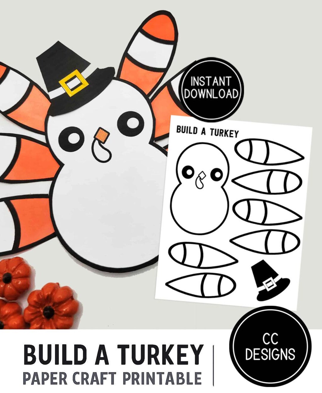 Build a Turkey Template | Thanksgiving Printable | Turkey Art Project ...