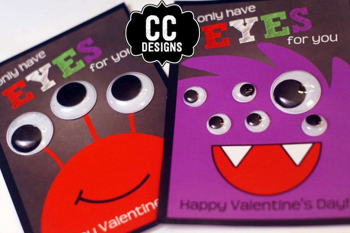 PRINTABLE Monster Love Googly Eyes Valentine Cards Classroom Monster ...