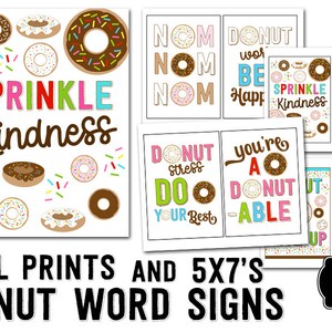 PRINTABLE Donut Door or Bulletin Board Kit Set Fun Banner Signs Word ...