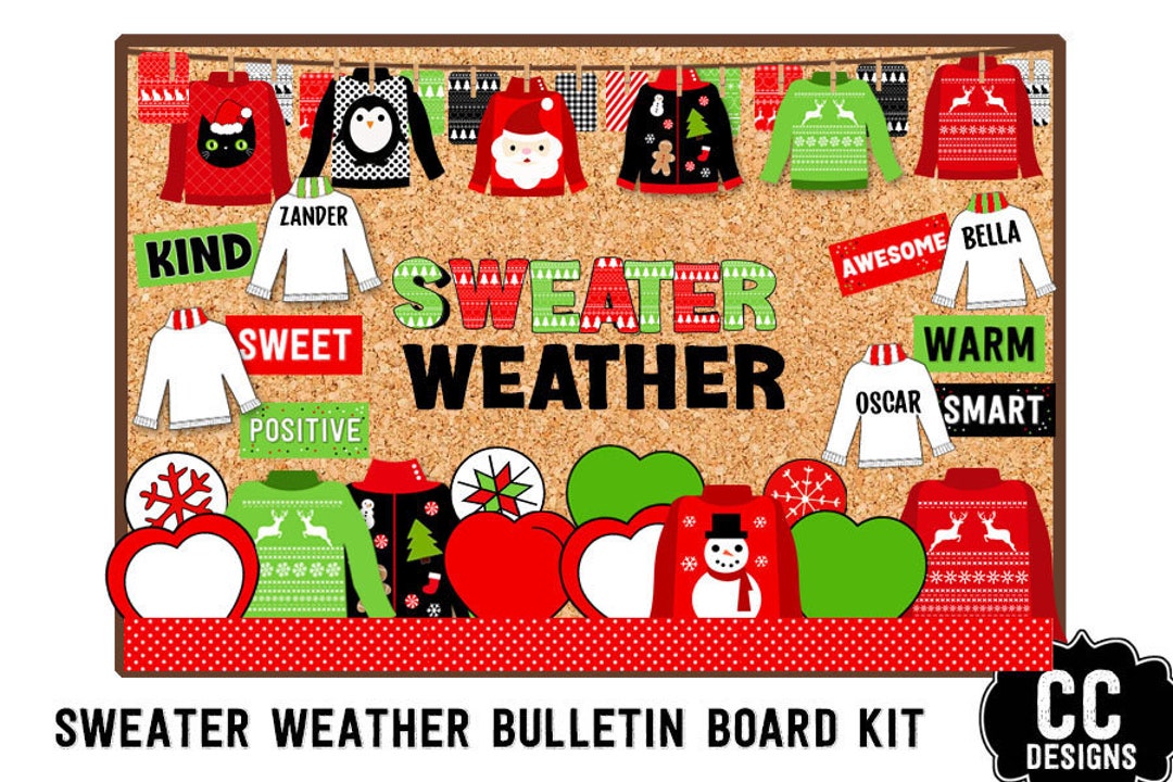 Sweater Weather Christmas Bulletin Board Holiday Ugly Sweater Bulletin ...