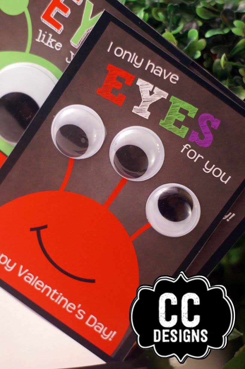 PRINTABLE Monster Love Googly Eyes Valentine Cards Classroom Monster ...