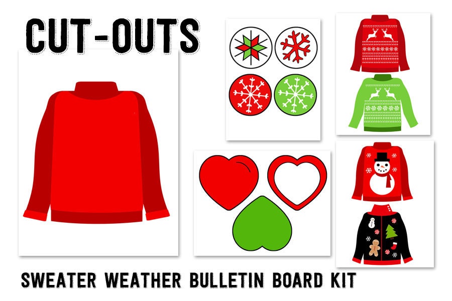 Sweater Weather Christmas Bulletin Board Holiday Ugly Sweater Bulletin ...