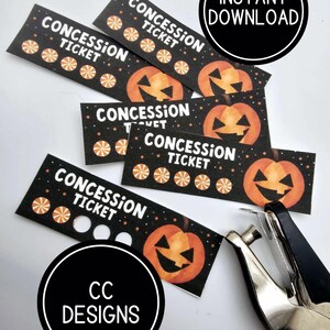 Halloween Concession Stand Printable Signs and Tickets Classroom Reward ...