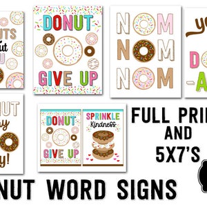 PRINTABLE Donut Door or Bulletin Board Kit Set Fun Banner Signs Word ...