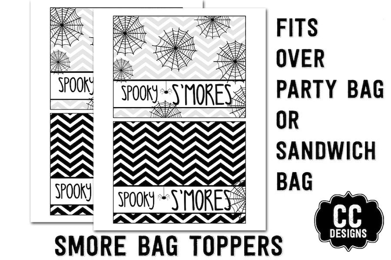 PRINTABLE Spooky Smore Digital Bag Topper Print and Fold Halloween Fall ...