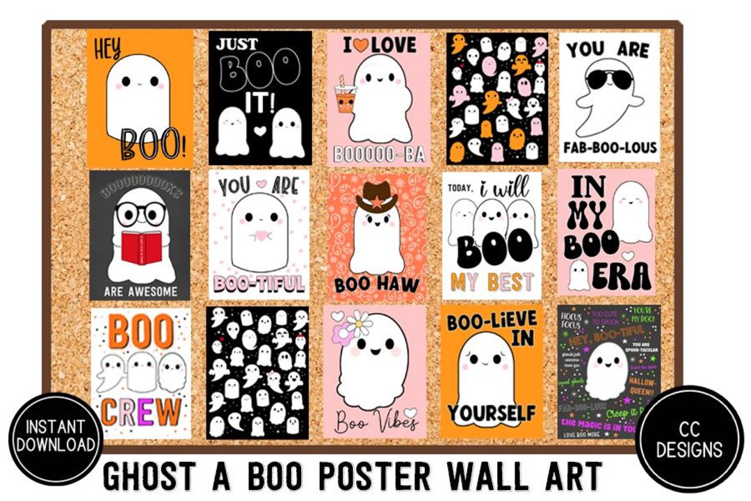 Printable Ghost Poster Wall Art Bulletin Board Art Class Decor School ...