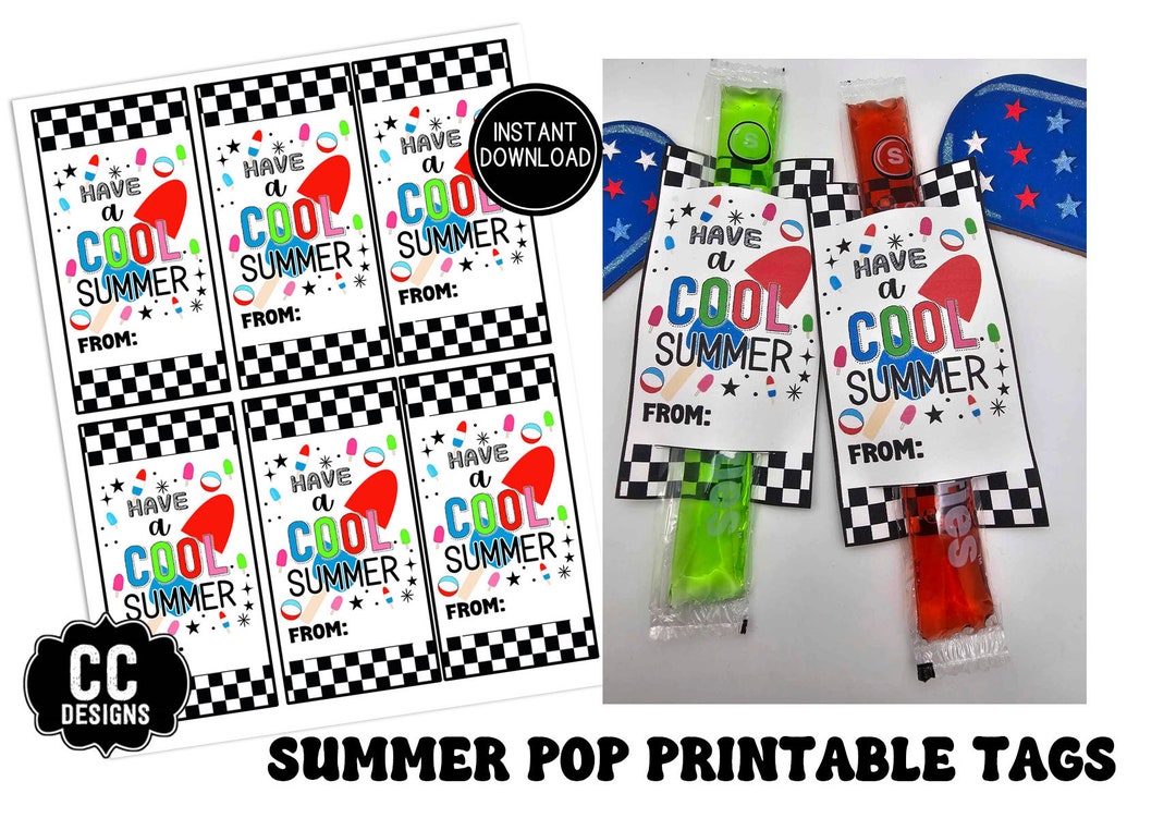 PRINTABLE Summer Pop Tags Tags for Summer Break Popsicle Tags for Ice ...