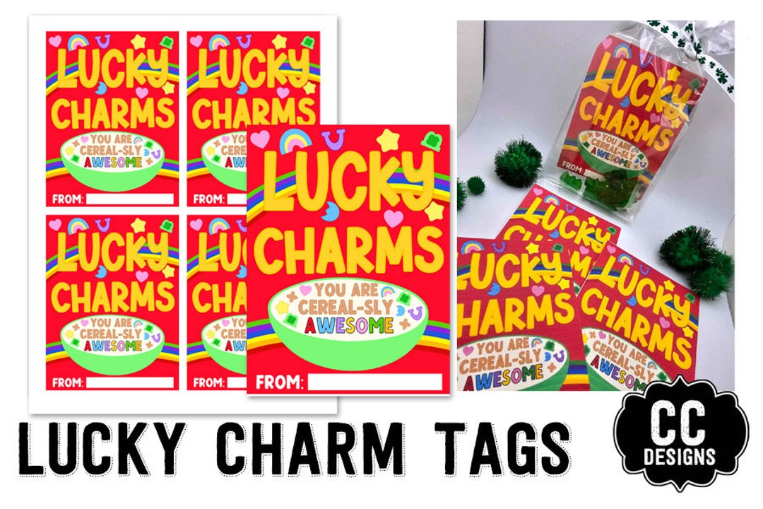 St Patrick's Printable St Patricks Day Lucky Charm Cereal Favor Tag Tag ...