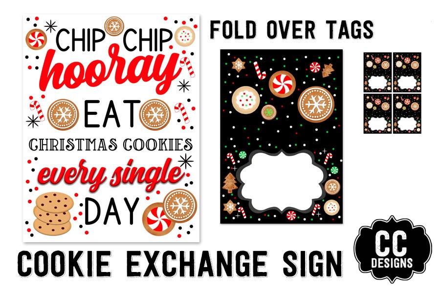 Christmas Cookie Exchange Sign Cookie Swap Office Party Sign and Name ...