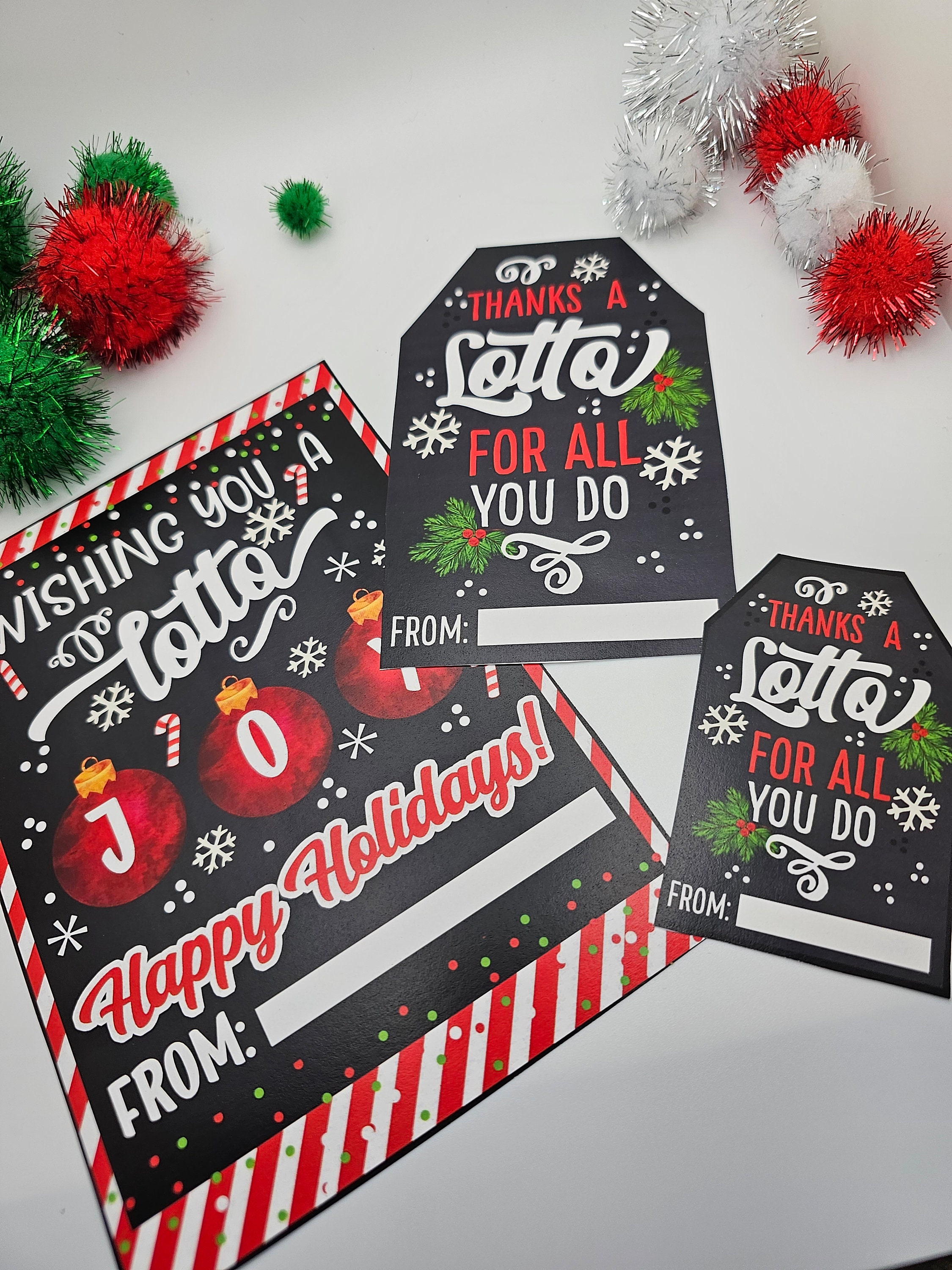 PRINTABLE Lotto Lottery Holiday Office Gift Card Holder Christmas ...