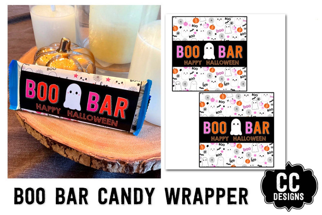 Boo Halloween Candy Bar Wrapper Digital Candy Bar Printable Tags Pass ...