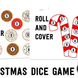 Christmas Games for Kids Roll A Dice and Cover Game I Classroom Party ...