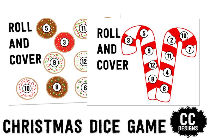 Christmas Games for Kids Roll A Dice and Cover Game I Classroom Party ...