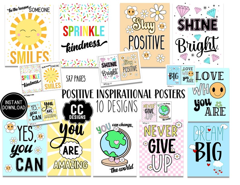 School Inspirational Posters Positive Poster Signs for Room Decor ...