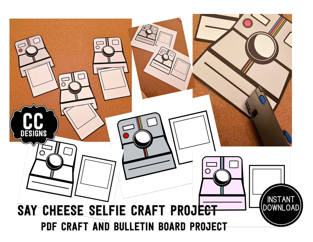 PRINTABLE Say Cheese Camera Bulletin Board Craft Project School Home ...