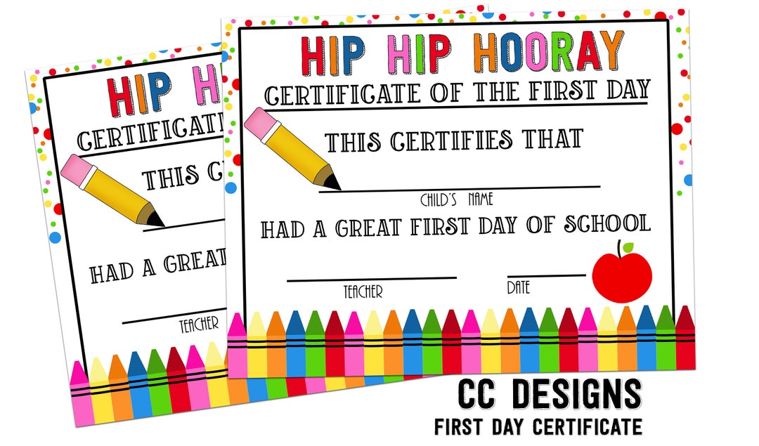 PRINTABLE Teacher First Day of School Certificate Preschool Teacher ...