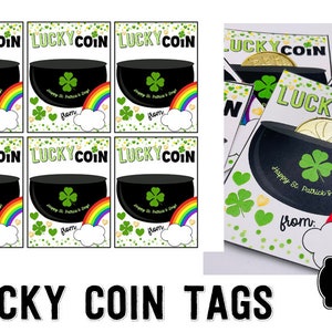 Printable Lucky Coin Class Party Favor Happy St. Patrick's Day Lucky ...