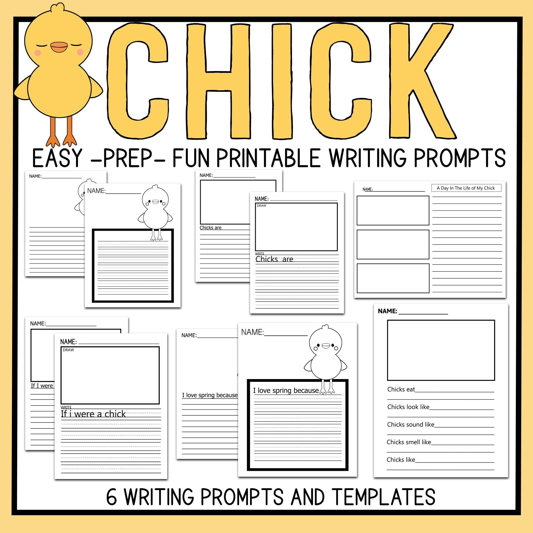 Chick Activity Printables | Spring Chicken Writing Prompts | Activities ...