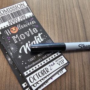 Halloween Movie Night Digital Ticket Fun Invite for A Spooky Movie ...