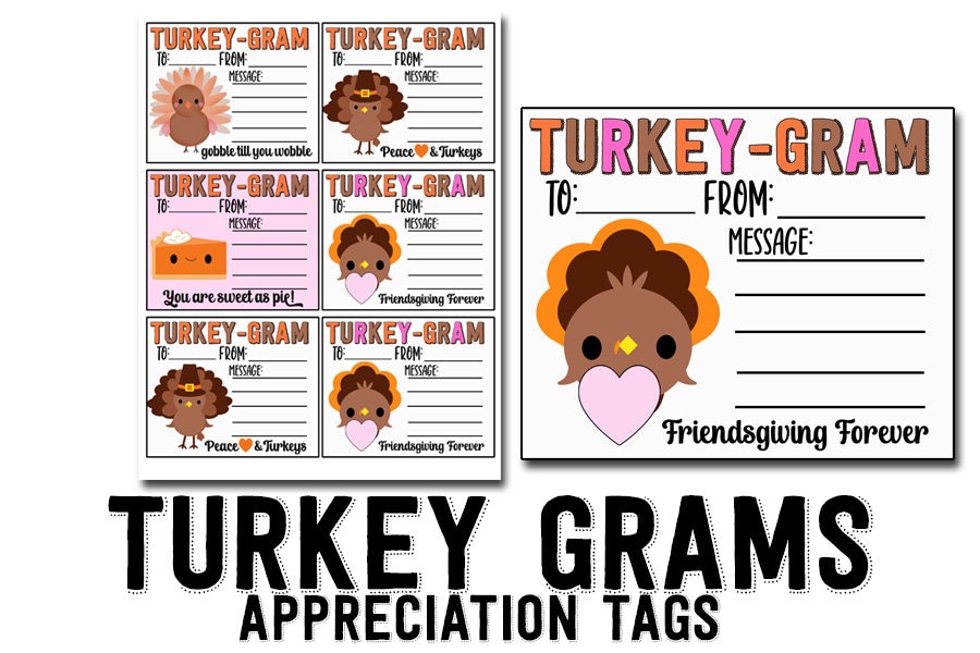 PRINTABLE- Turkey Gram I Thanksgiving Appreciation I PTO Fundraiser I ...