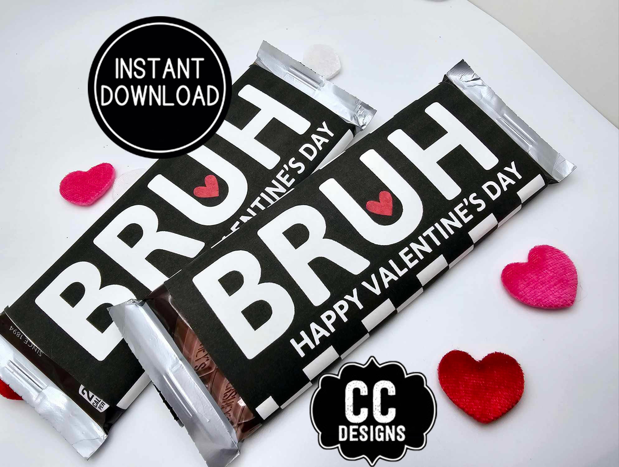 BRUH Valentine Printable Candy Wrapper Bruh Valentine's Day Candy Bar ...