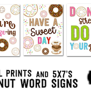 PRINTABLE Donut Signs Classroom Board Party Fun Donut Words of ...