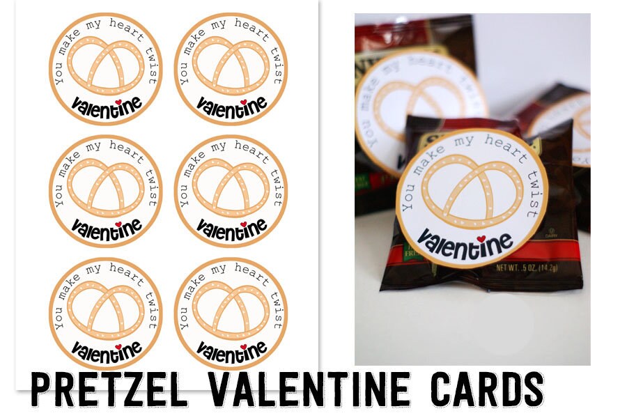 PRINTABLE Pretzel Valentine Card for Kids Children's Classroom Card ...