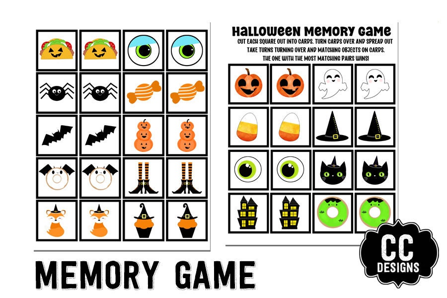 Halloween Kids Activity Game Pack I Matching Games I Kids Children's ...