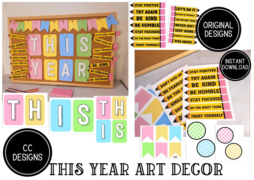 Back to School Motivational Bulletin Board Kit | Printable Classroom ...