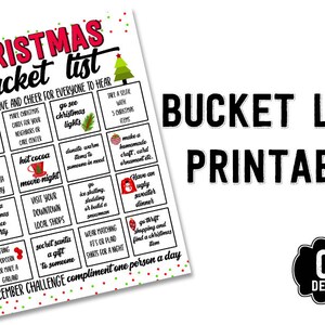 PRINTABLE - Bucket List Check Box Activity Sheet Christmas Activities ...