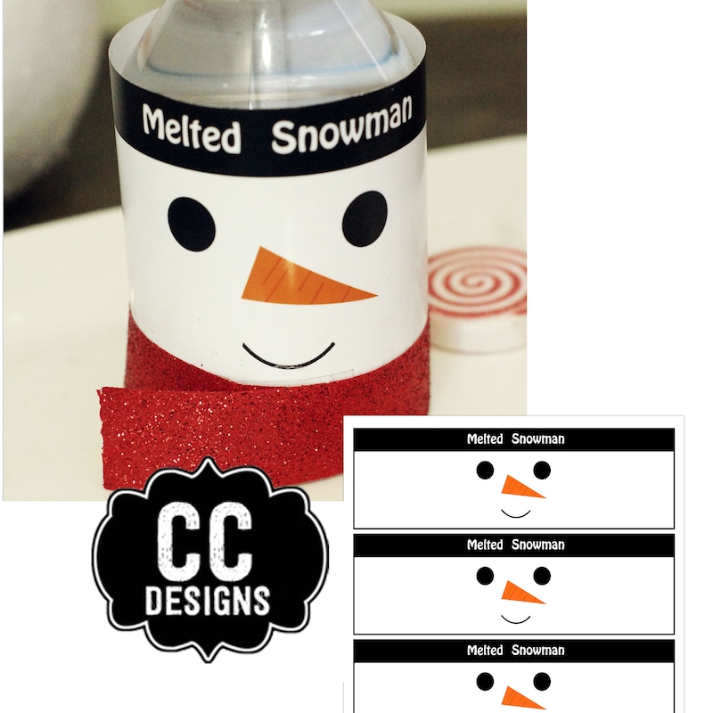 Melted Snowman Label - Etsy