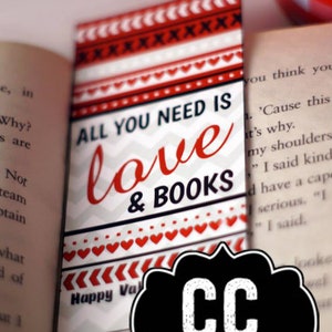 PRINTABLE Valentine Bookmark Book Favor Card Valentine Pass Out for ...