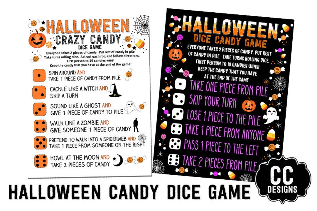 Halloween Crazy Candy Dice Game I Fun Spooky Halloween Printable Games ...