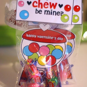 PRINTABLE Gumball Valentine Love Digital Favor Card Cut Out Die Cut ...