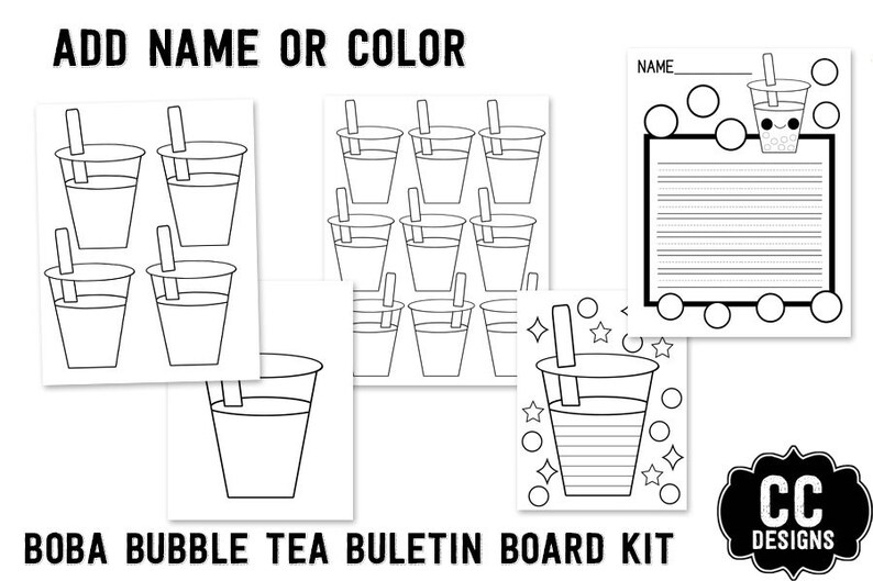 Boba Bubble Tea Holiday Bulletin Board Kit Christmas Door Kit - Etsy