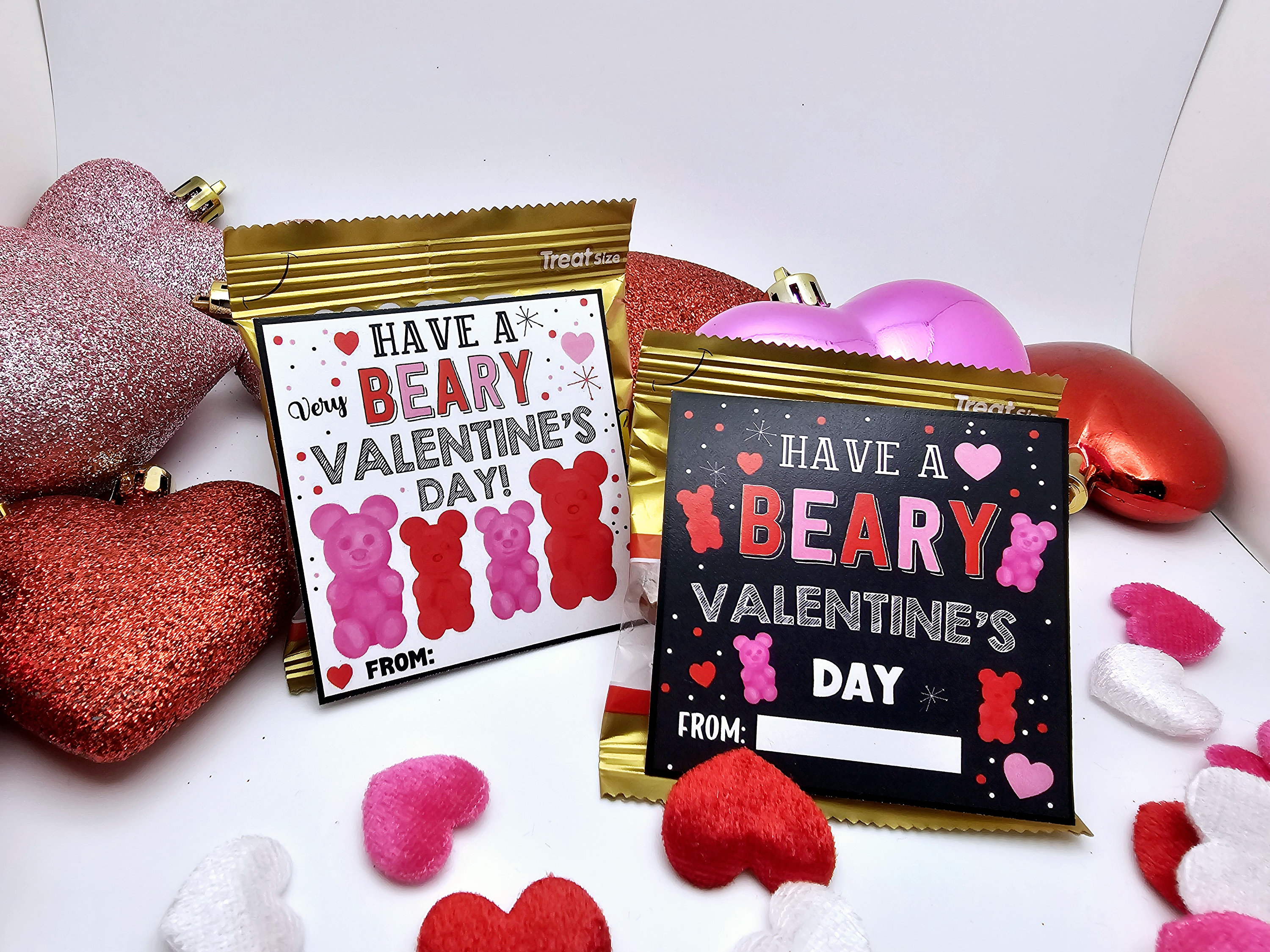 Valentine Printable Gummi Bear Tags Valentine's Day Treat Favor Tags - Etsy