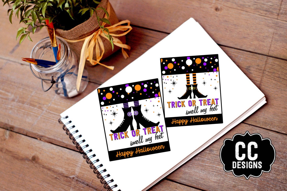 Printable Smell My Feet Digital Halloween Tags Trick or Treat - Etsy