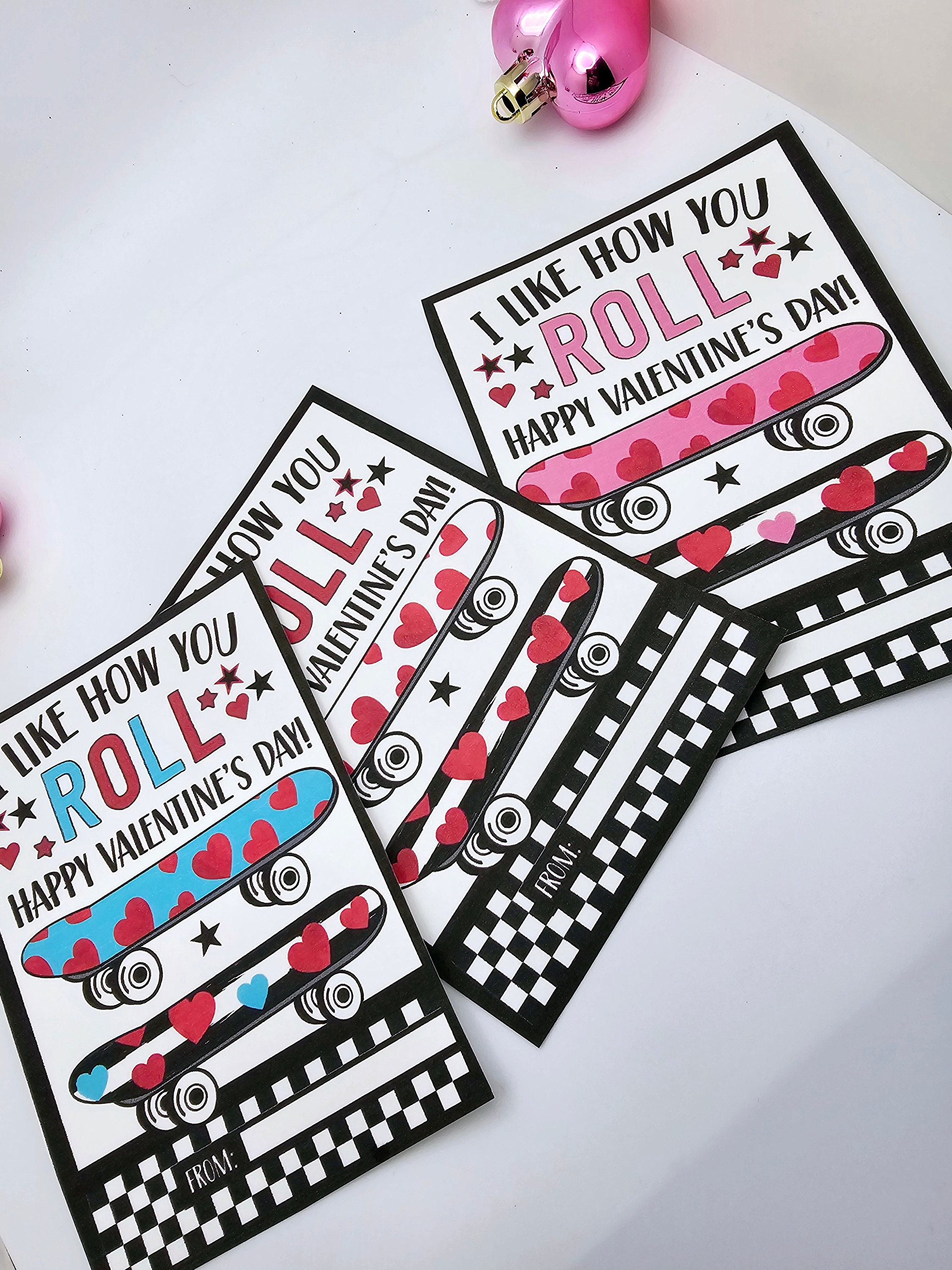 PRINTABLE Skateboard Valentine Favor Card Skate Boarding Valentine ...