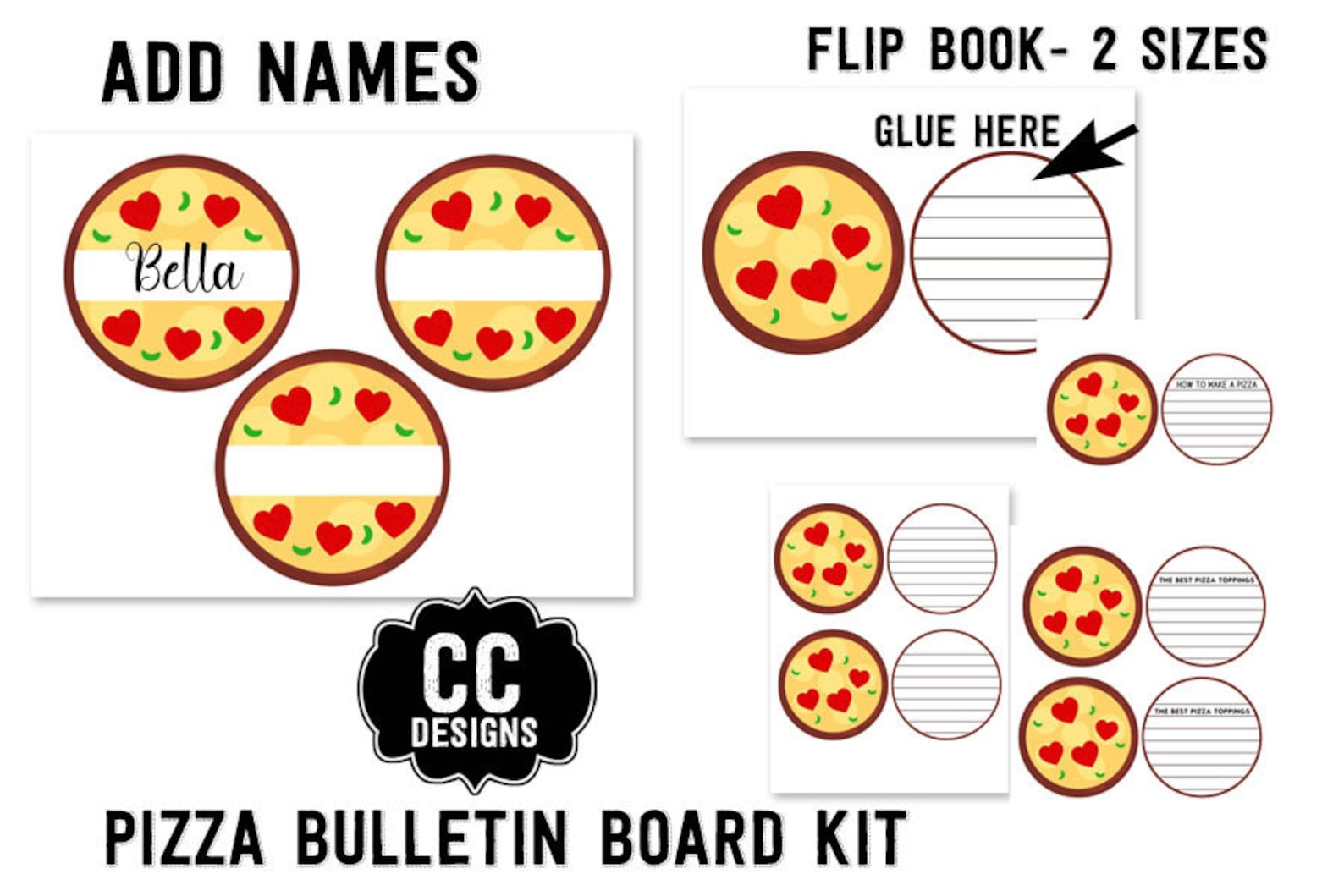 Pizza My Heart Bulletin Board Kit Valentine's Day Every Day Pizza Kit ...
