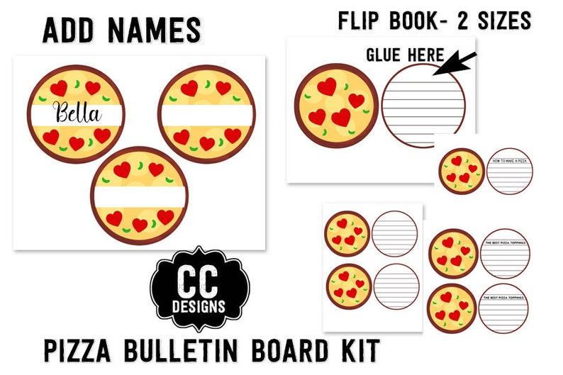 Pizza My Heart Bulletin Board Kit Valentine's Day Every Day Pizza Kit ...