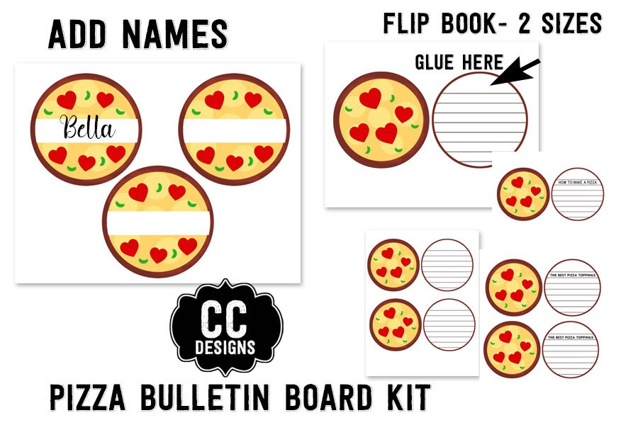 Pizza My Heart Bulletin Board Kit Valentine's Day Every Day Pizza Kit ...