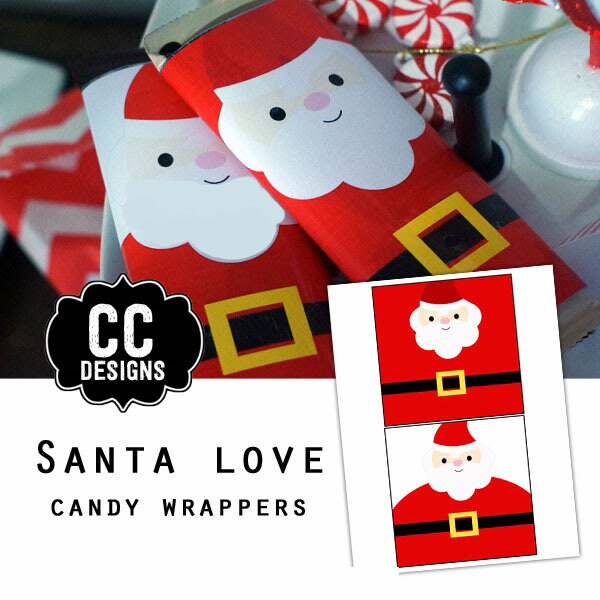 PRINTABLE Santa Love Candy Bar Label Candy Favor Wrap Instant Download ...
