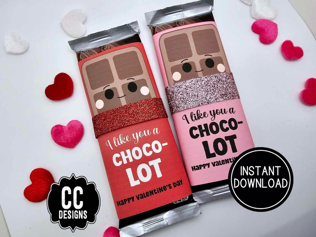 Valentine Printable Candy Bar Wrapper Cute Chocolate Bar for Class ...