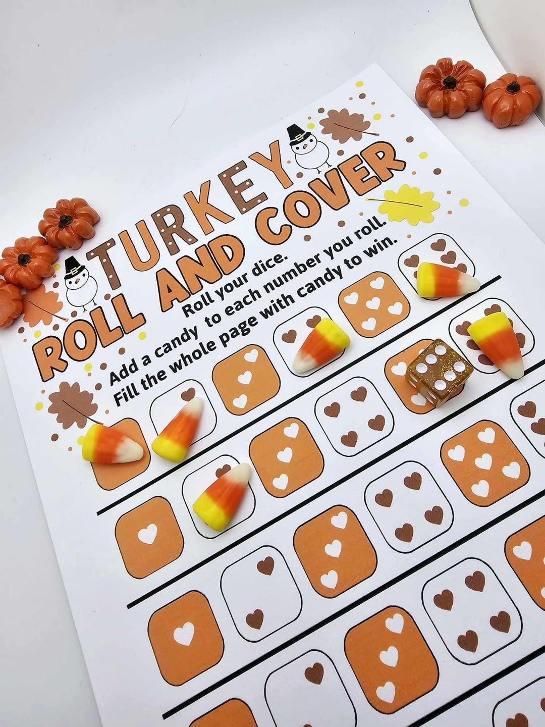 Turkey Thanksgiving Dice Game Printable Thanksgiving Game Dice Game for ...