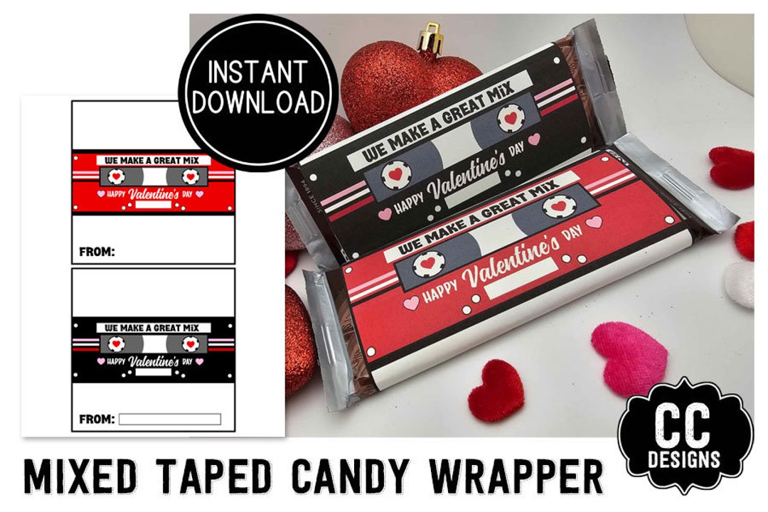 Valentine Printable Mixed Tape Candy Wrapper Treat Printable Tag ...
