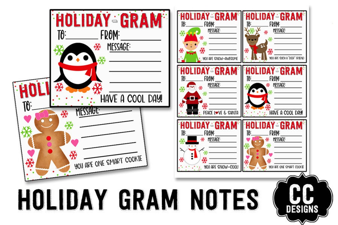 PRINTABLE Holiday Gram Fundraiser PTO Tags Candy Tags Candy Gram Tags ...