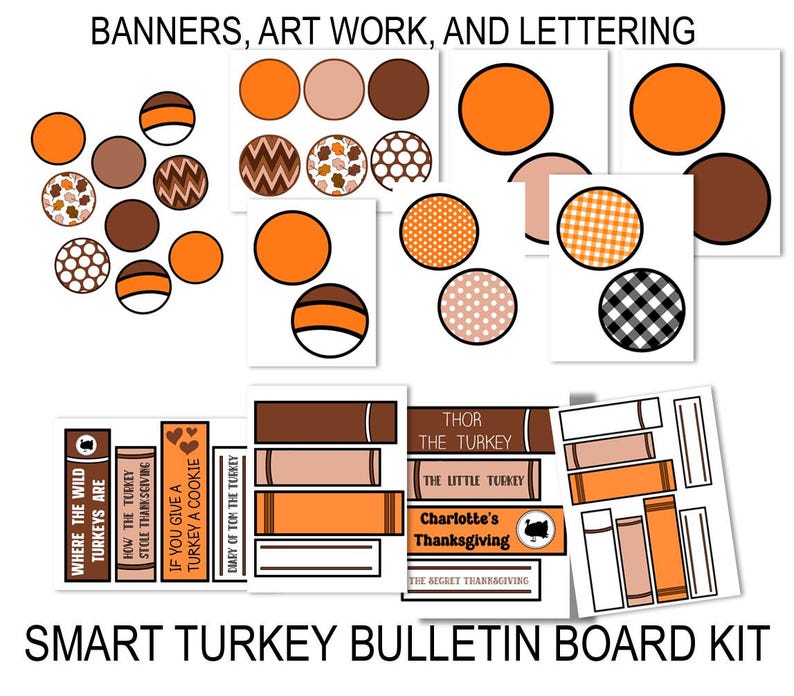 Smart Turkey Thanksgiving Bulletin Board Kit Door Kit for Class Decor ...